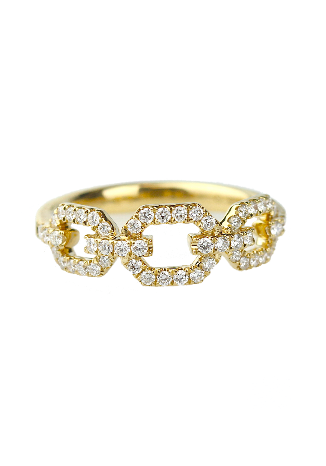Parade Design 18KYG Triple Chain Link Diamond Ring — Oster Jewelers